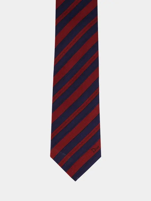 Dior Striped Neck Tie - Blue