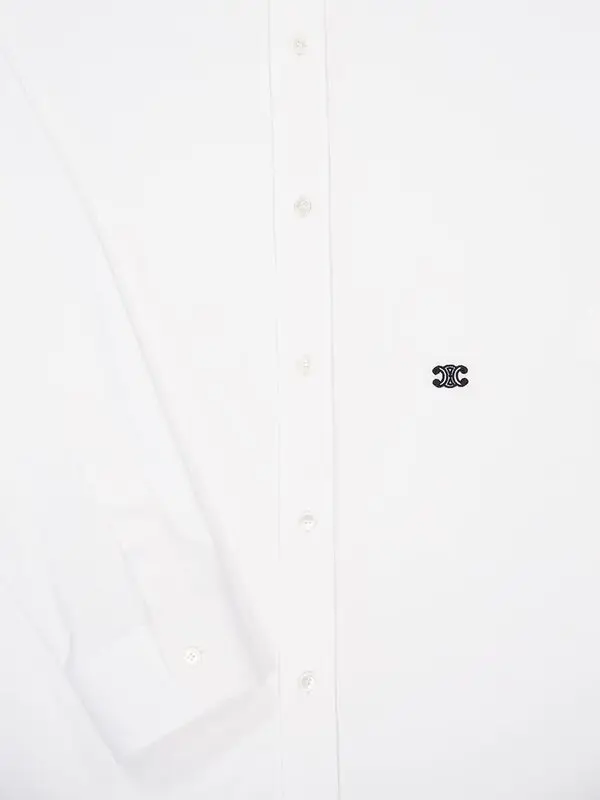 Celine Shirt L/s Loose Collar Drugstore Poche Cotton - White