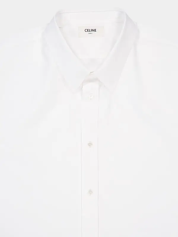 Celine Shirt L/s Loose Collar Drugstore Poche Cotton - White