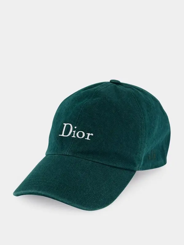 Dior Baseball Cap With Embroidered Logo - Green