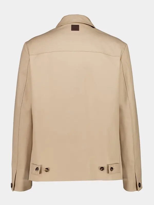 Dior Cotton Jacket With Patch And Button Details - Beige