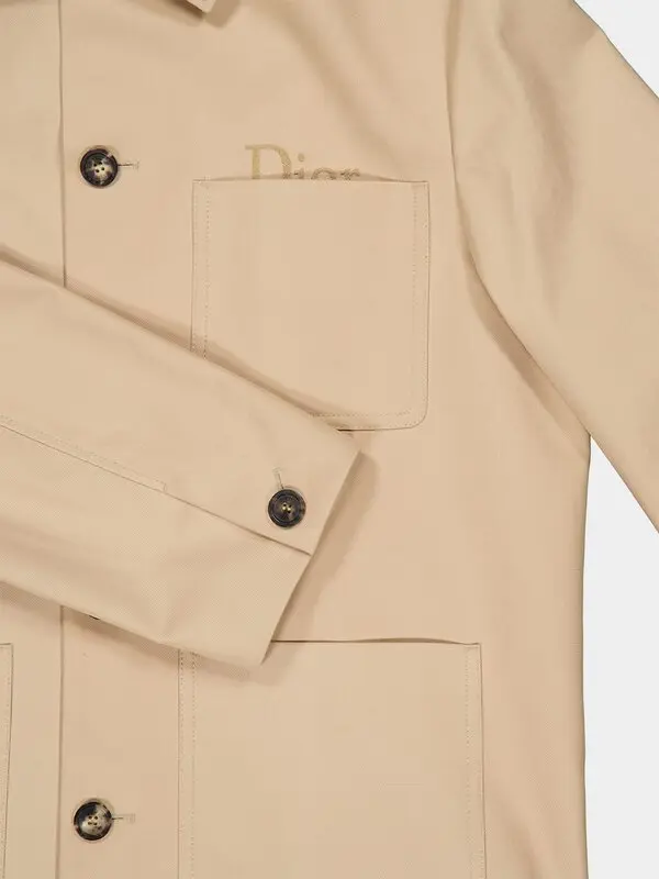 Dior Cotton Jacket With Patch And Button Details - Beige