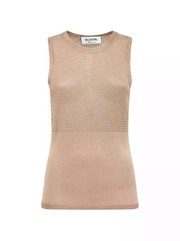 BLUGIRL Perforated Knit Sleeveless Top