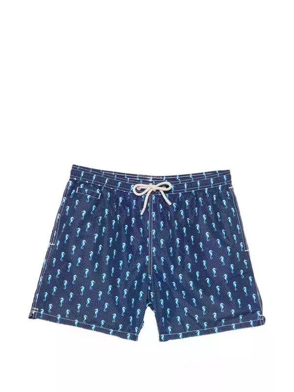 MC2 SAINT BARTH Seahorse Print Swim Shorts - Blue