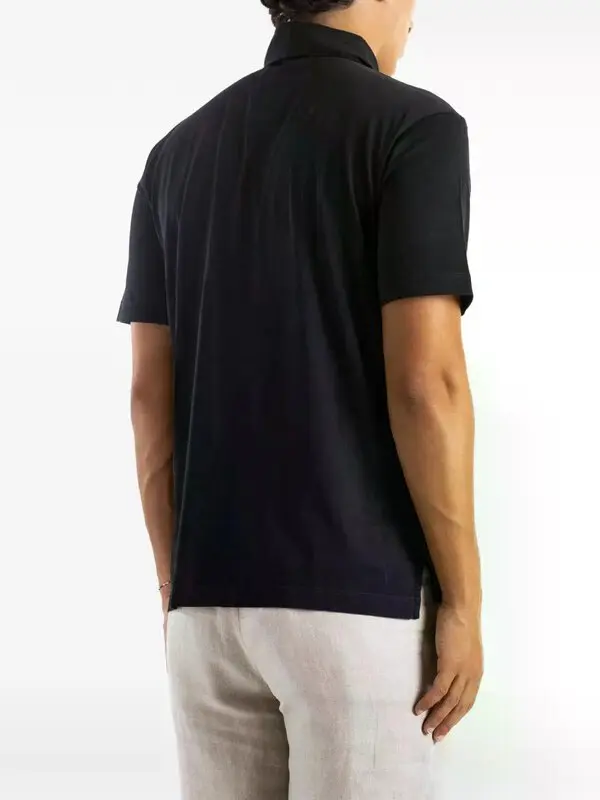HANDVAERK Jersey Short-sleeved Polo Shirt - Black