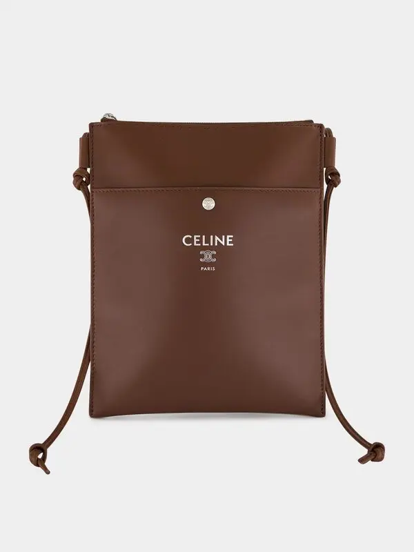 Celine Leather Pouch Bag - Brown