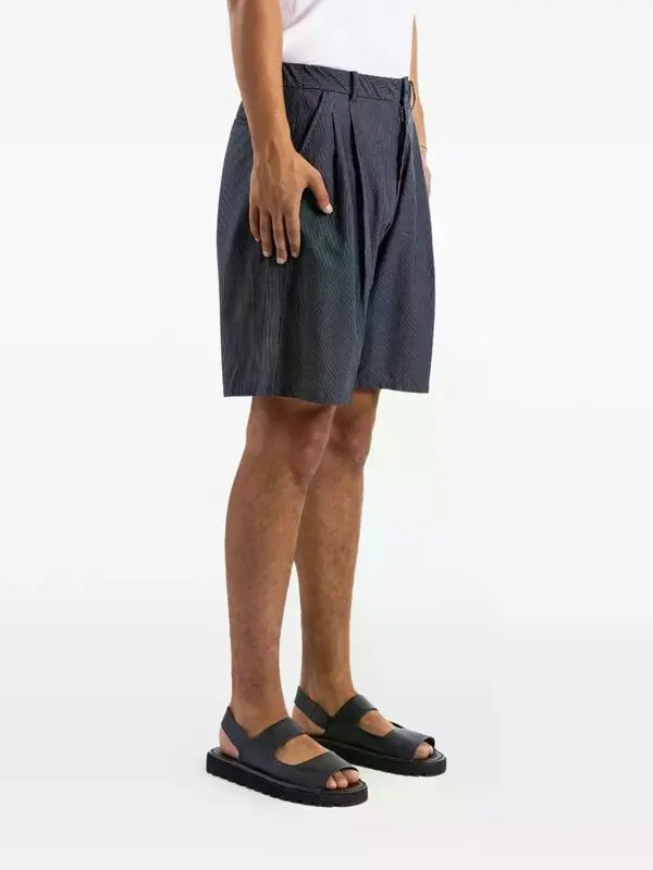 KANEMASA PHIL Striped Pleated Shorts