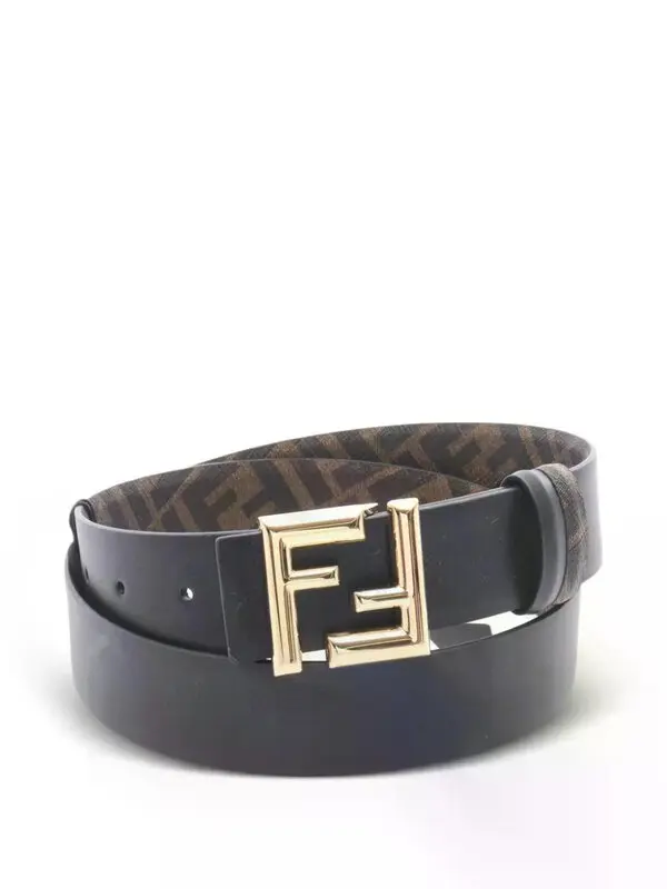Fendi Reversible Ff Logo Buckle Belt - Black