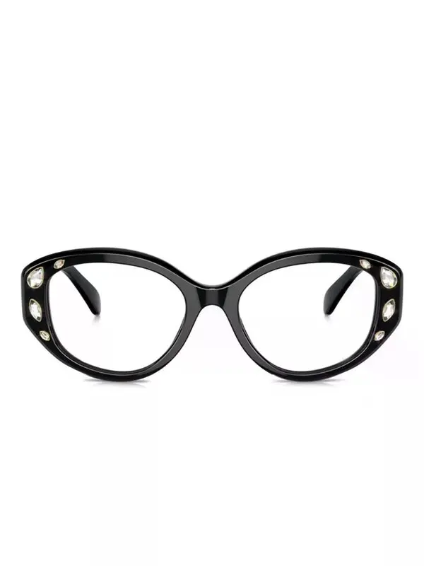 SWAROVSKI Crystal Embellished Cat-eye Glasses - Black