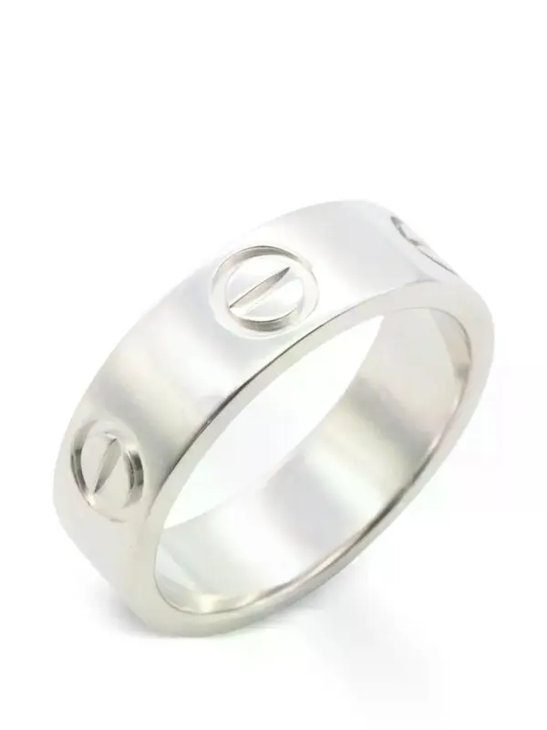Cartier 18k White Gold Love Motif Ring - Silver