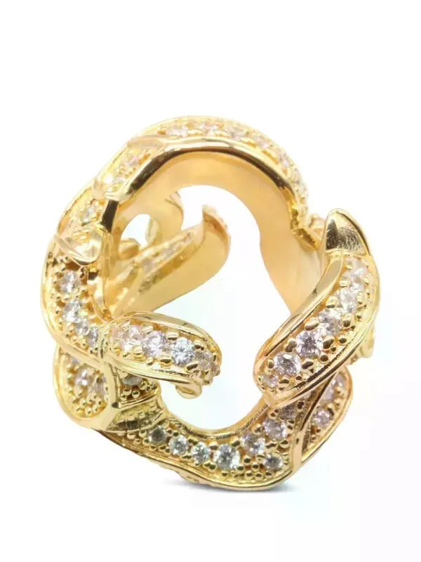 Bottega Veneta 2010s Sculptural Cz Sterling Silver Ring