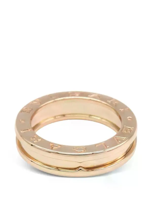 BVLGARI B.zero1 18k Rose Gold Logo Engraved Ring