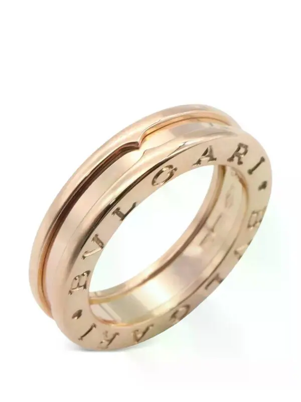 BVLGARI B.zero1 18k Rose Gold Logo Engraved Ring