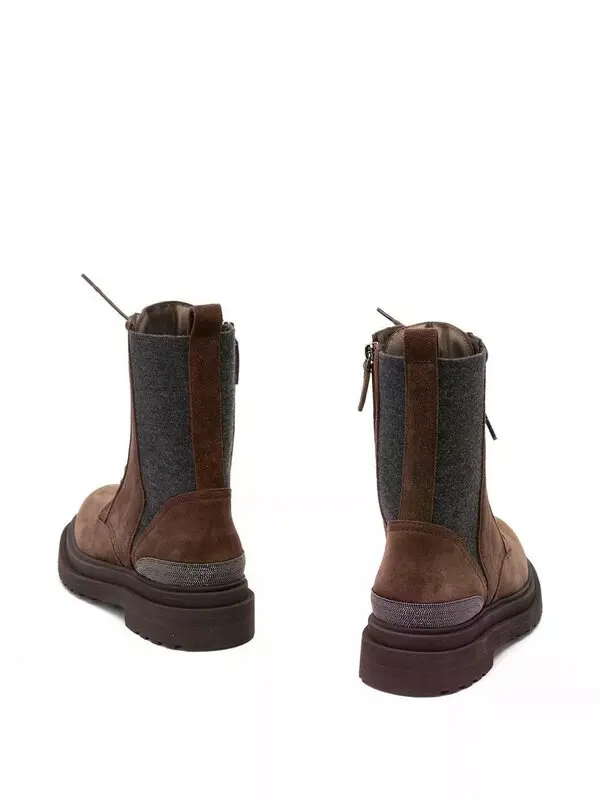 Brunello Cucinelli Lace-up Leather Ankle Boots