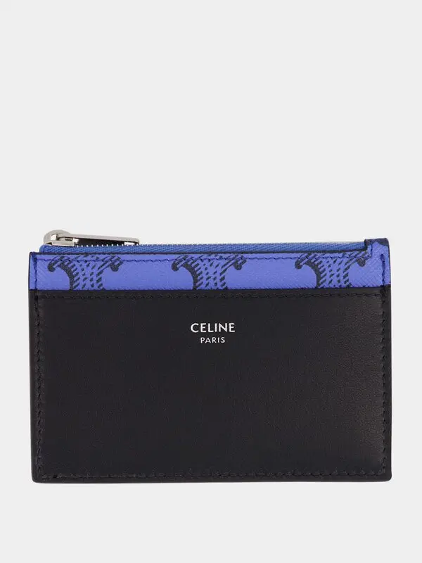 Celine Card Holder Zipped Fabirc - Black