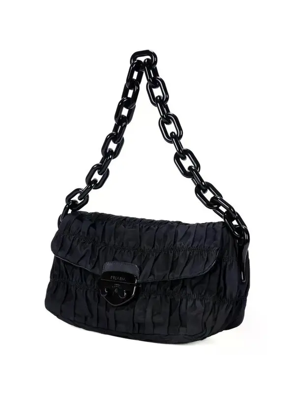 Prada Tessuto Gaufre Chain Shoulder Bag
