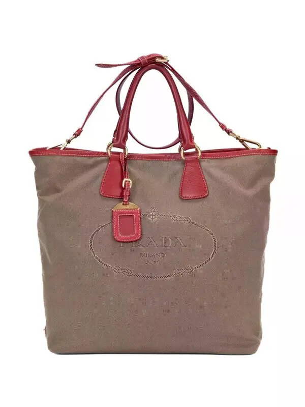 Prada Jacquard Logo Tote Bag