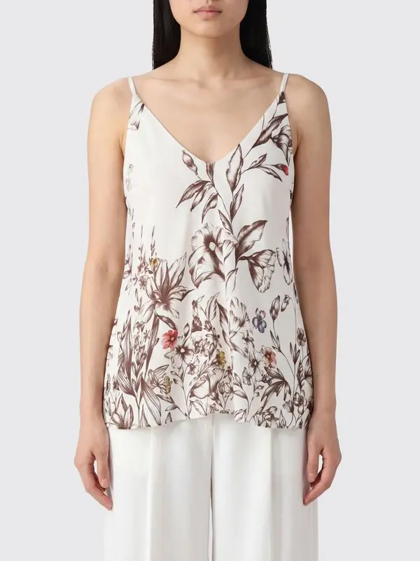 SEMICOUTURE Floral Print V-neck Camisole - White