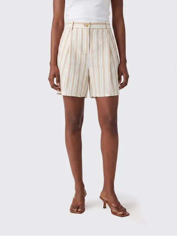 SEMICOUTURE Striped Shorts - Beige