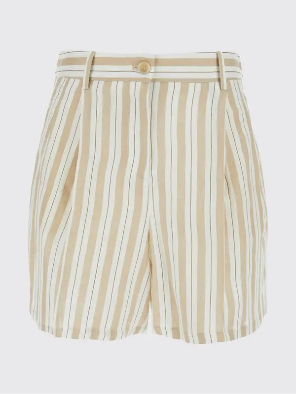 SEMICOUTURE Striped Shorts - Beige