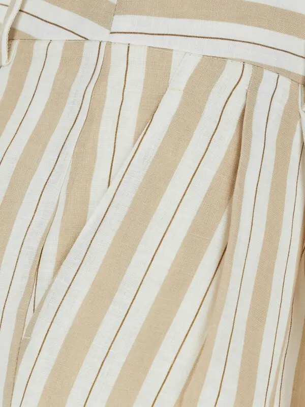 SEMICOUTURE Striped Shorts - Beige