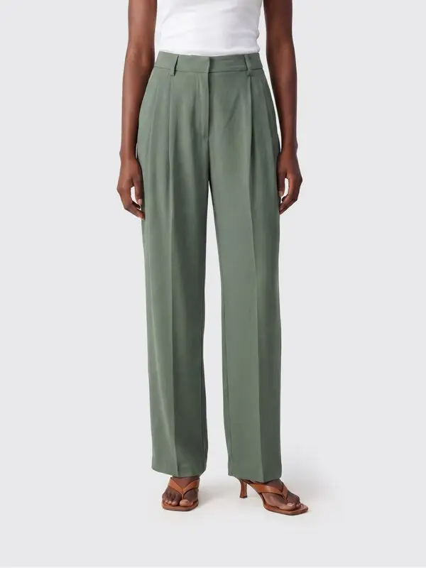 SEMICOUTURE Tailored Wide Leg Pants - Green