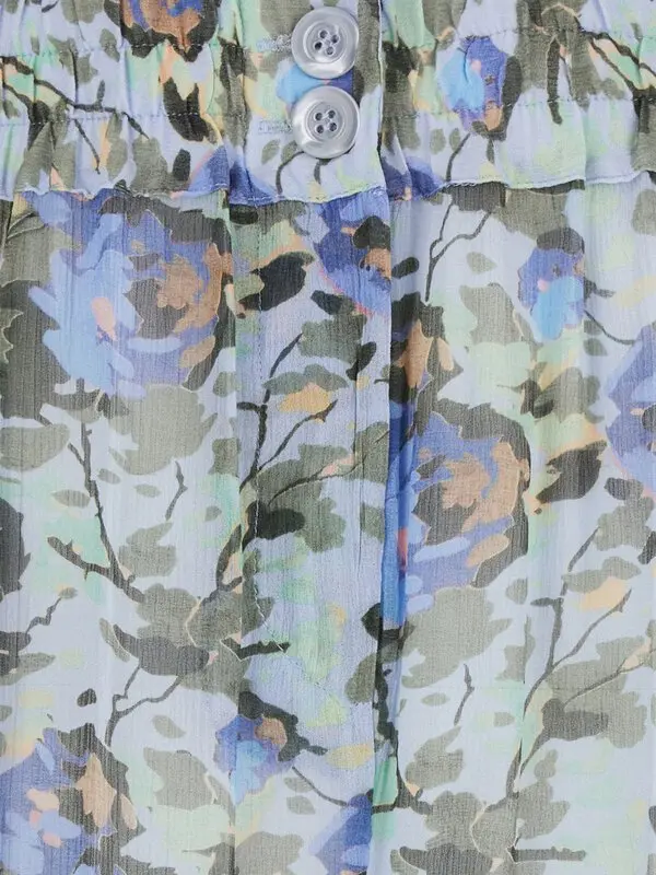 SEMICOUTURE Wide Leg Floral Print Trousers - Blue