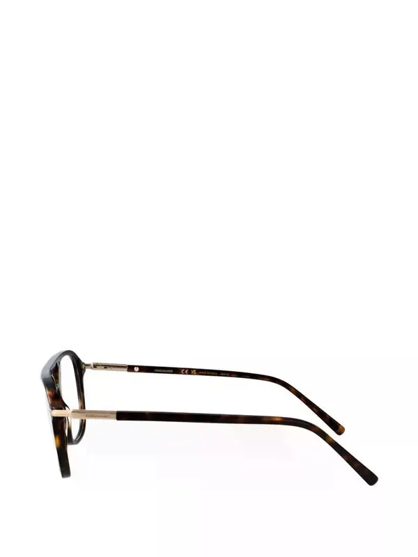 FERRAGAMO Tortoiseshell-effect Double-bridge Eyeglasses