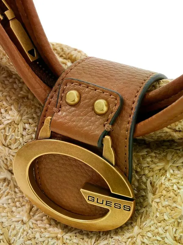 Guess Camden Woven Logo Plaque Tote Bag