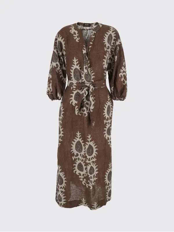 BAZAR DELUXE Printed Midi Dress With Belt