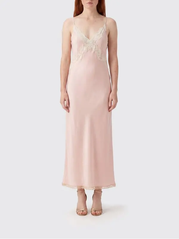FORTE_FORTE Lace Trim Slip Dress - Pink