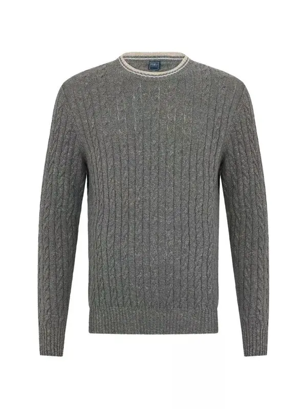 Fedeli Cable Knit Round Neck Sweater