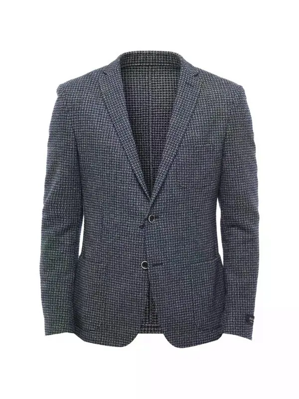 Corneliani Checked Single-breasted Blazer - Blue