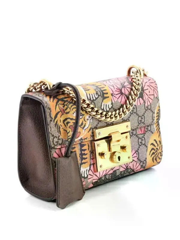 Gucci Padlock Bengal Print Gg Coated Canvas Shoulder Bag - Brown