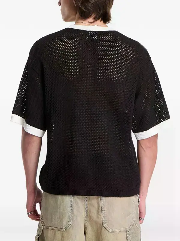 KARL KANI Logo-embroidered Mesh T-shirt