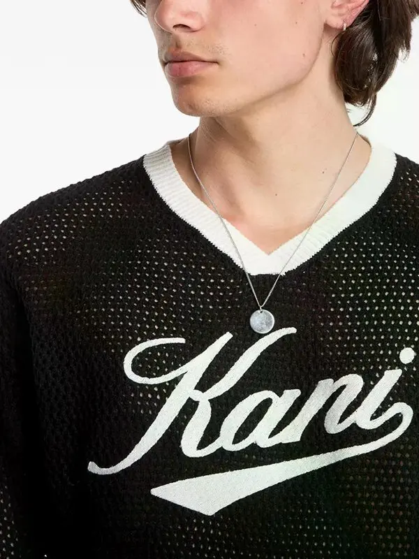 KARL KANI Logo-embroidered Mesh T-shirt