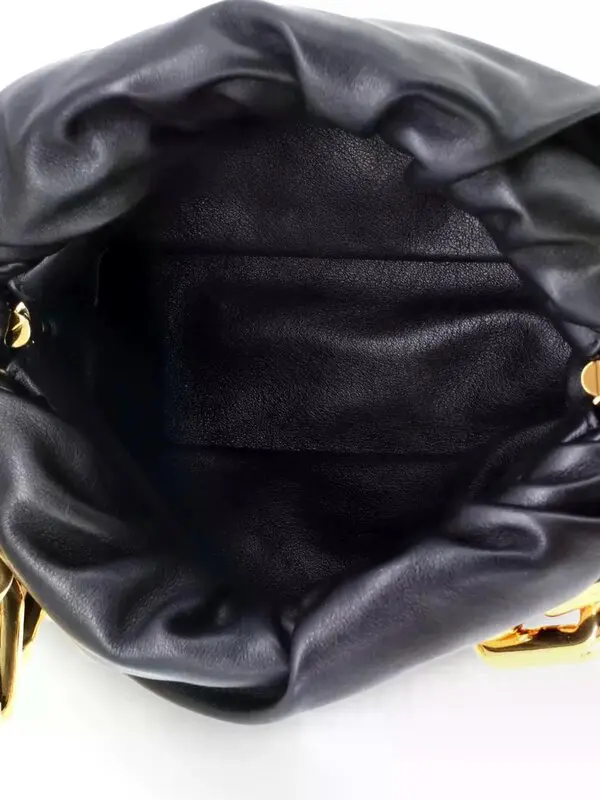 Bottega Veneta The Chain Pouch Leather Shoulder Bag - Black