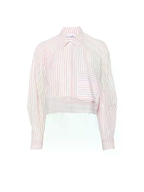 WEILI ZHENG Striped Cropped Shirt