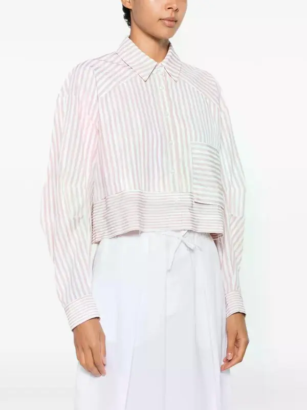 WEILI ZHENG Striped Cropped Shirt