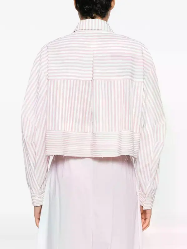 WEILI ZHENG Striped Cropped Shirt