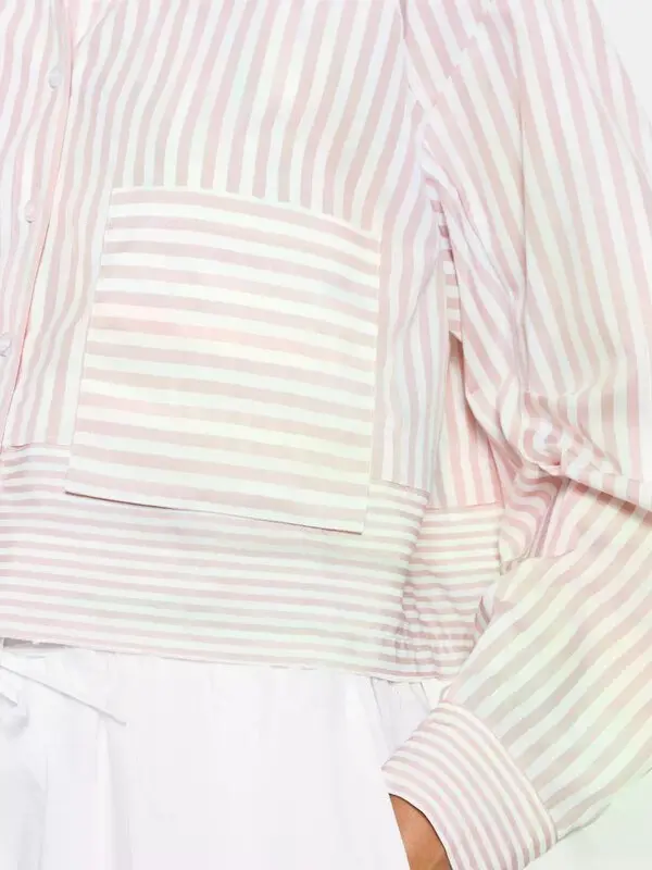 WEILI ZHENG Striped Cropped Shirt