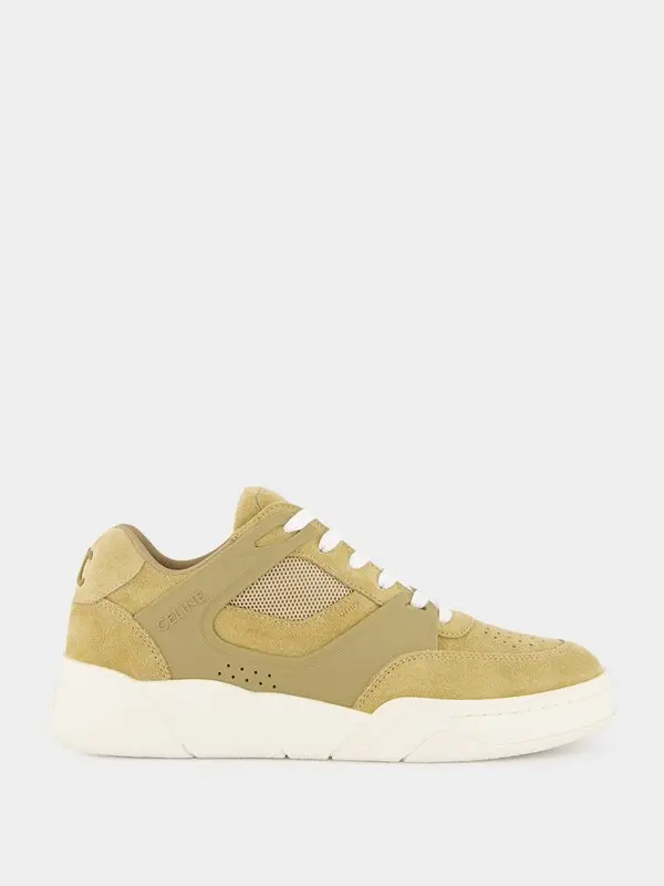Celine Ct-09 Leather Lace-up Sneakers - Beige