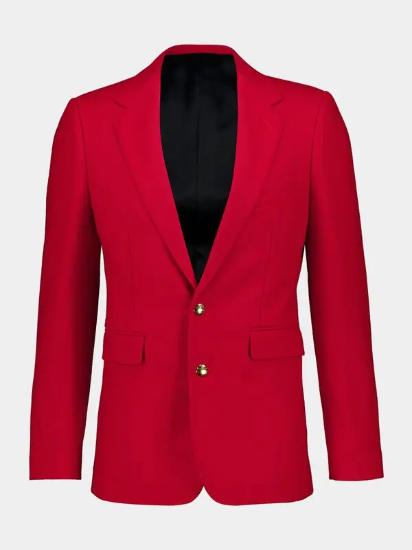 Celine Classic Virgin Wool Blazer - Red