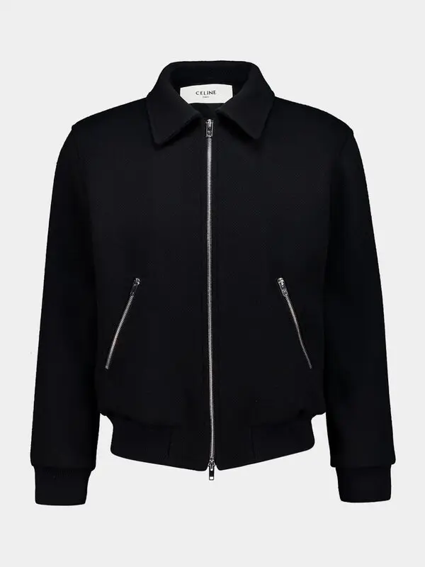 Celine Virgin Wool Teddy Jacket - Black