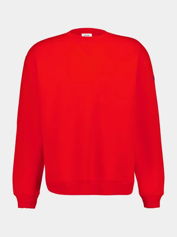 Celine Relaxed Fit Cotton Sweatshirt - Red