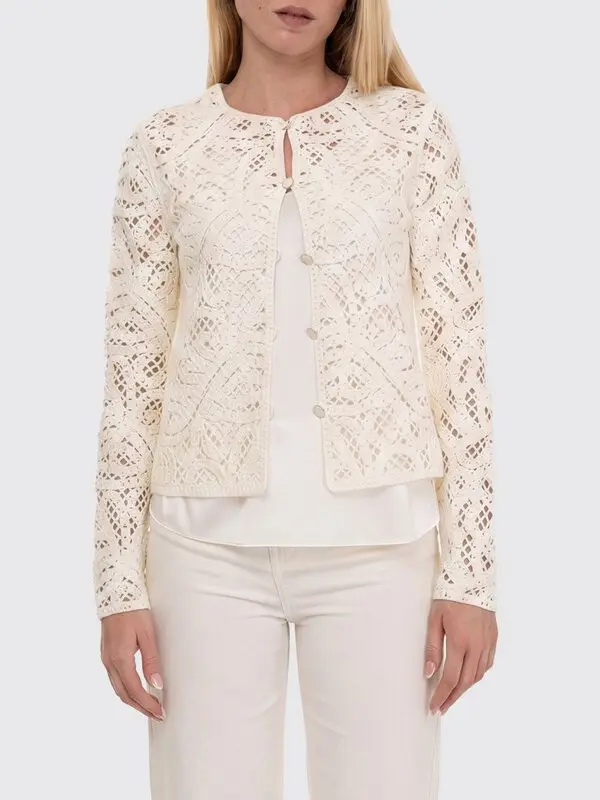 Emporio Armani Crocheted Jacket - White