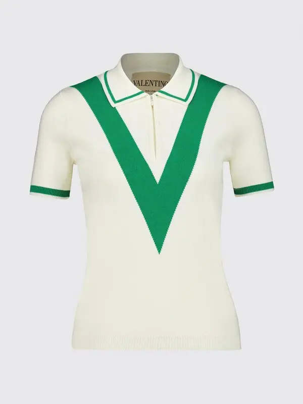 Valentino Garavani Knit Polo Shirt With V Detail