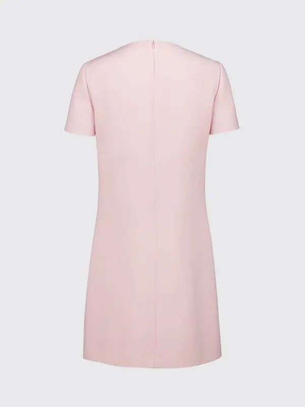 Valentino Garavani Virgin Wool And Silk Sheath Mini Dress With Shoulder Bow