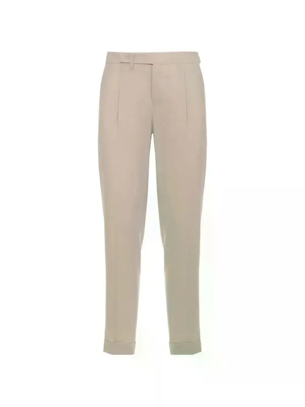BRIGLIA 1949 Pleated Turn-up Trousers - Neutrals