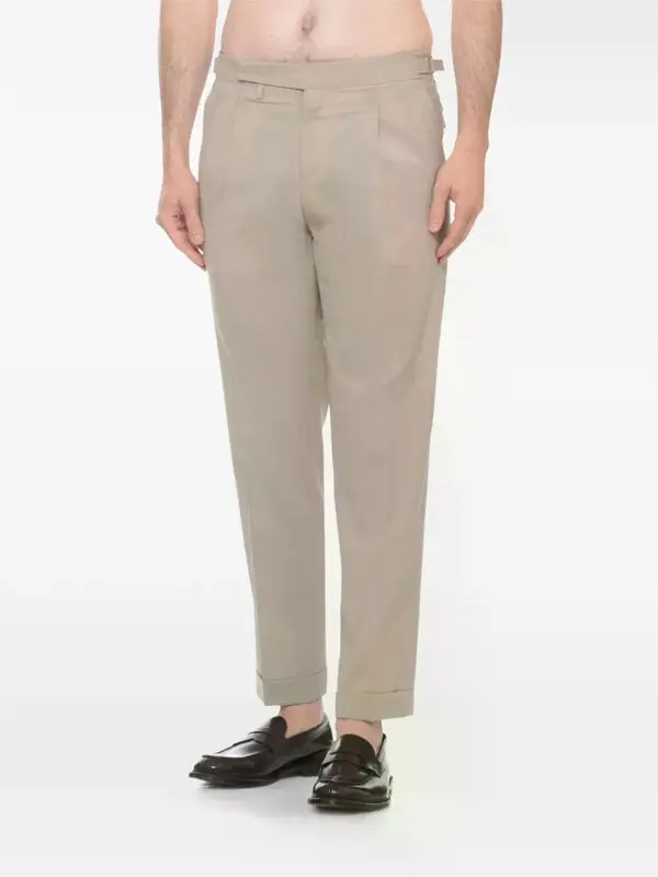 BRIGLIA 1949 Pleated Turn-up Trousers - Neutrals